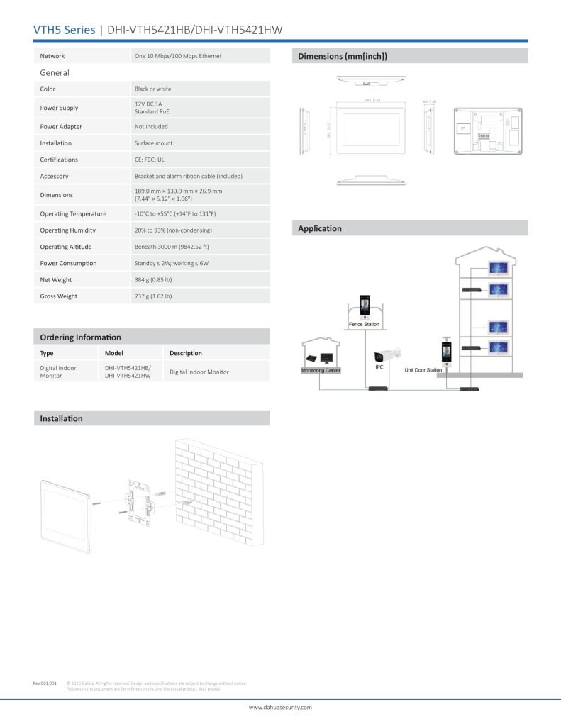 DAHUA DHI-VTH5421HW - OES Asia Solutions