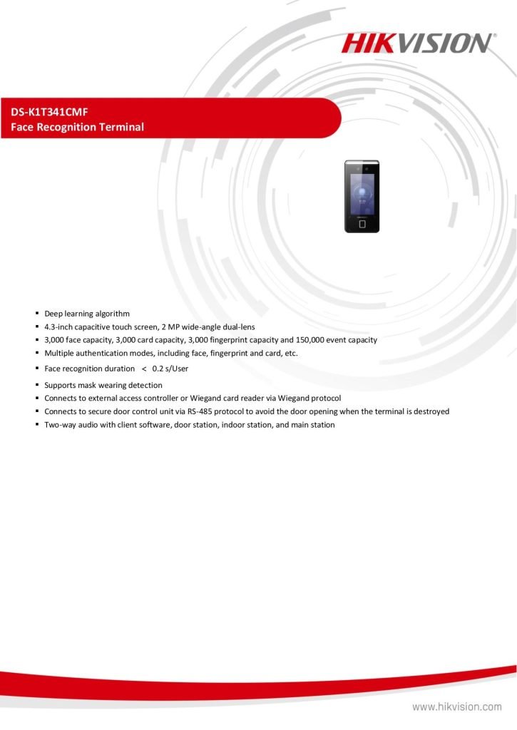 HIKVISION DS-K1T341CMF - OES Asia Solutions