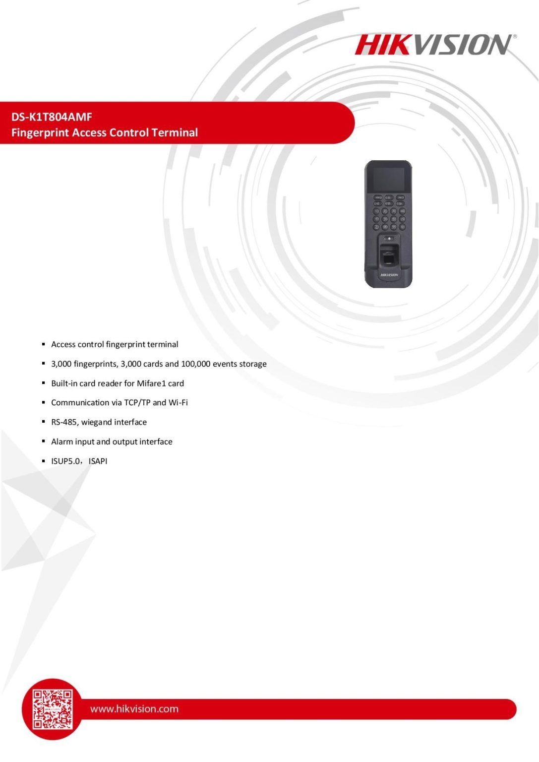 HIKVISION DS-K1T804AMF - OES Asia Solutions