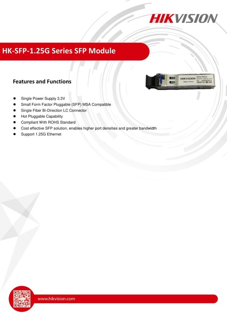 HIKVISION HK-SFP-1.25G-20-1310 - OES Asia Solutions