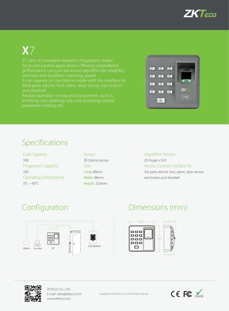 ZKTECO ZK-X7 - OES Asia Solutions