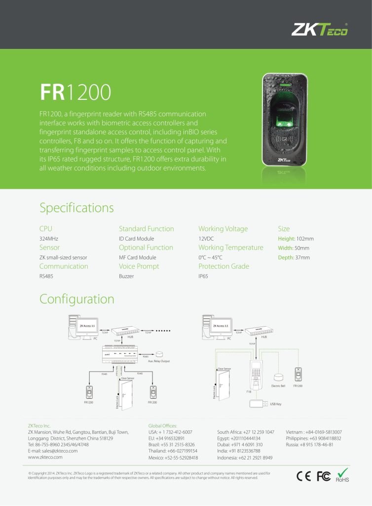 ZKTECO ZK-FR1200 - OES Asia Solutions